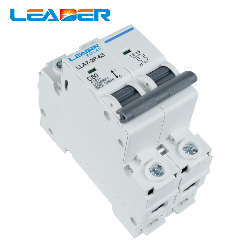 BREAKER TERMOMAGNETICO DC 2P 16A / 20A / 32A / 63A – 500VDC LEADER ...